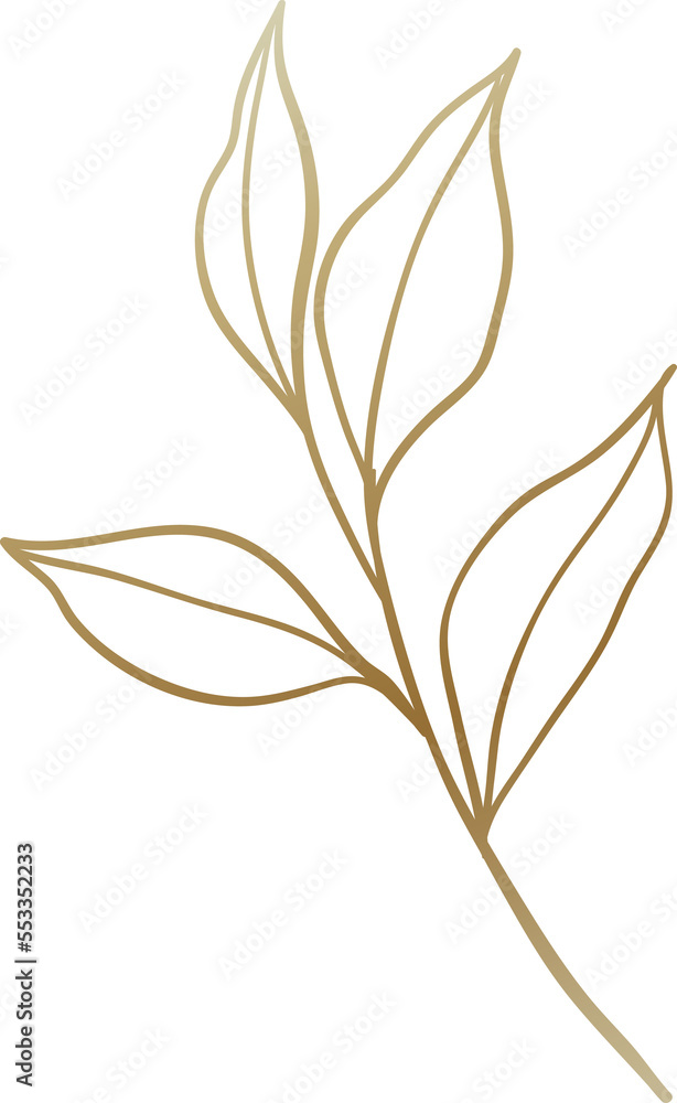 Gold leaf branch Stock Illustration | Adobe Stock