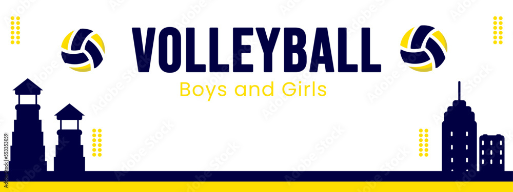 volleyball banner with copyspace Stock Vector | Adobe Stock