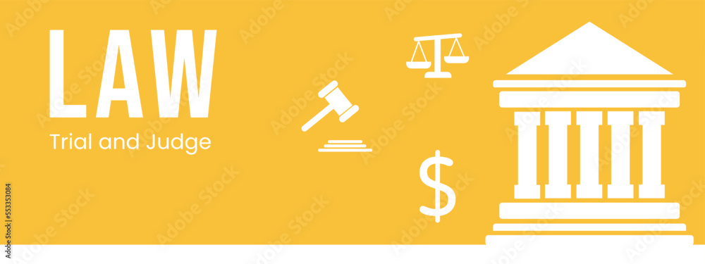 law building background template, isolate on yellow background, with ...