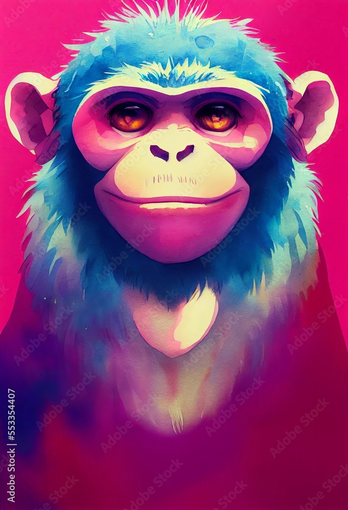 Funny adorable portrait headshot of cute Monkey. African land animal ...