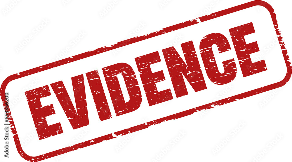 Evidence rubber stamp. Evidence Stamp vintage old red color texture ...