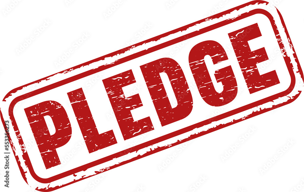 Pledge rubber stamp. Pledge Stamp vintage old red color texture frame ...