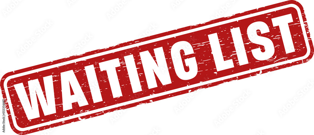 WAITING LIST rubber stamp. WAITING LIST Stamp vintage old red color ...