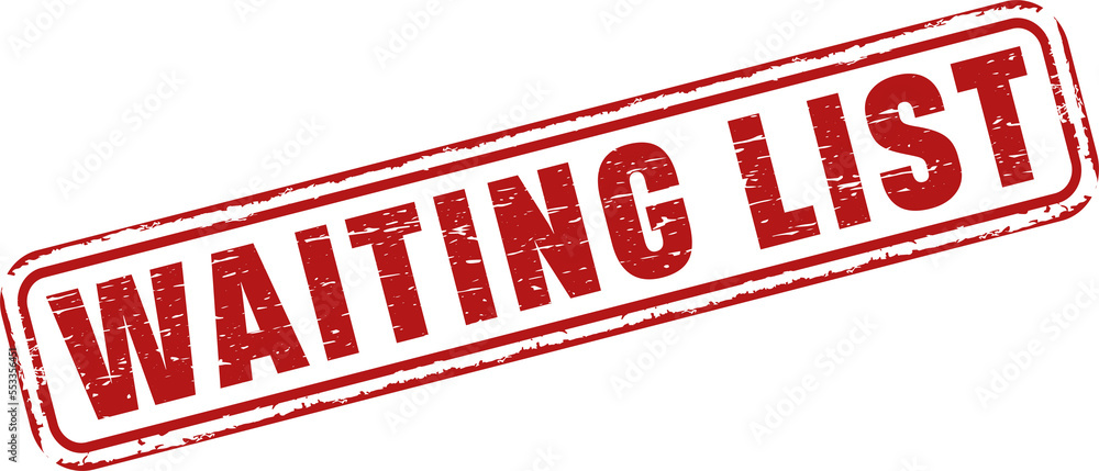 WAITING LIST rubber stamp. WAITING LIST Stamp vintage old red color ...