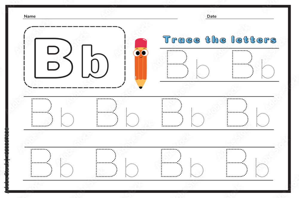 Writing practice of letters B. Coloring book. Education for children ...