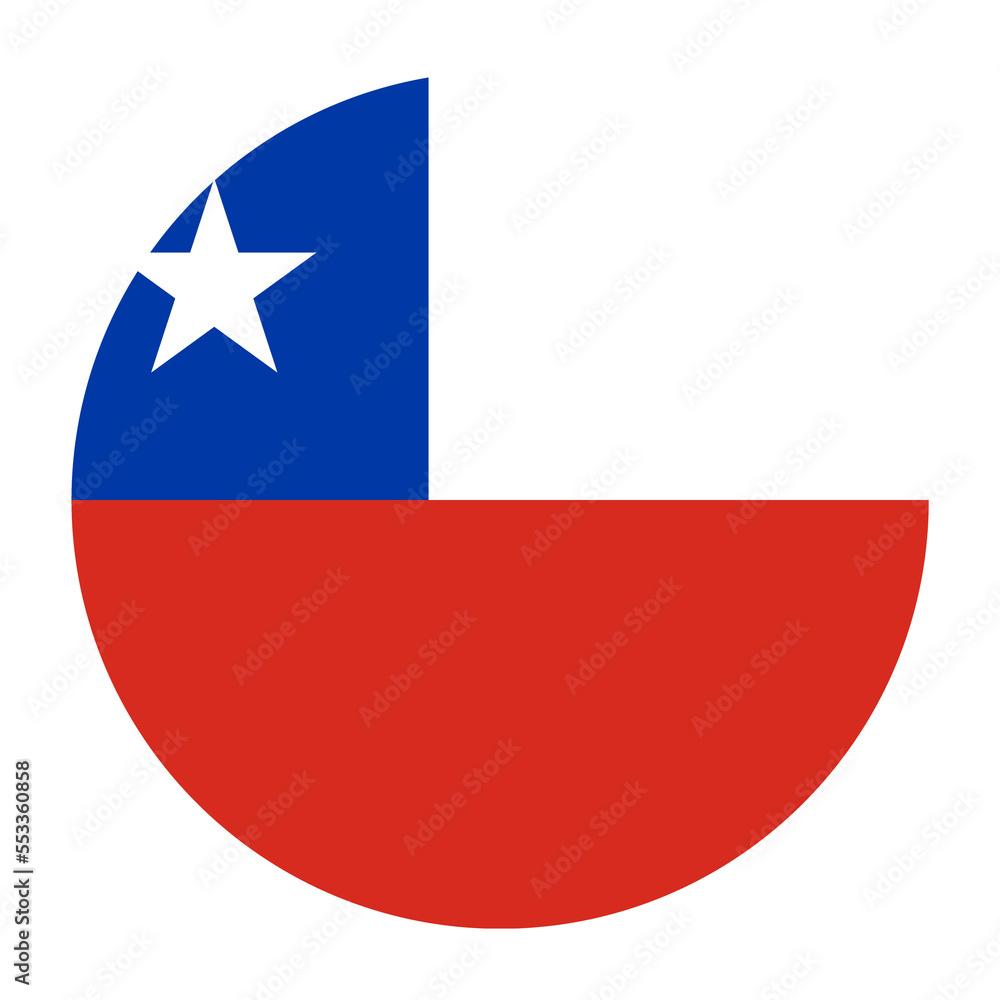 Chile Flat Rounded Flag with Transparent Background Stock Illustration ...