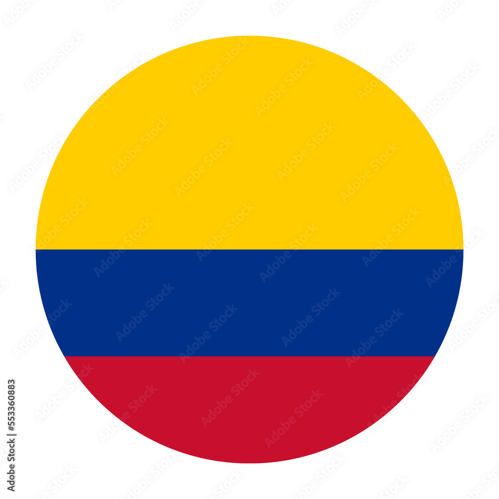 Colombia Flat Rounded Flag with Transparent Background Stock ...