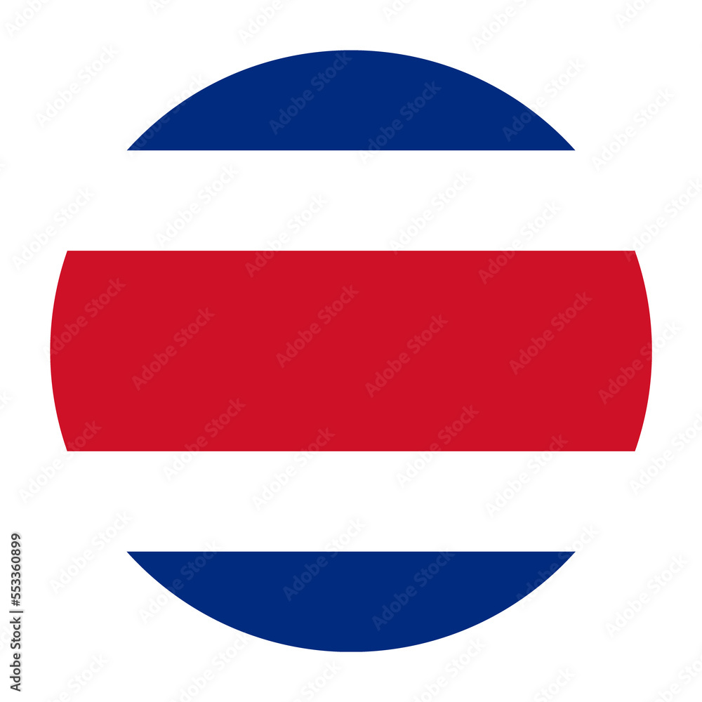 Costa Rica Flat Rounded Flag with Transparent Background Stock ...