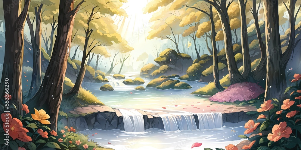 2D Visual Novel: Fantasy Nature Vol. 1 - Stylized Anime Background ...