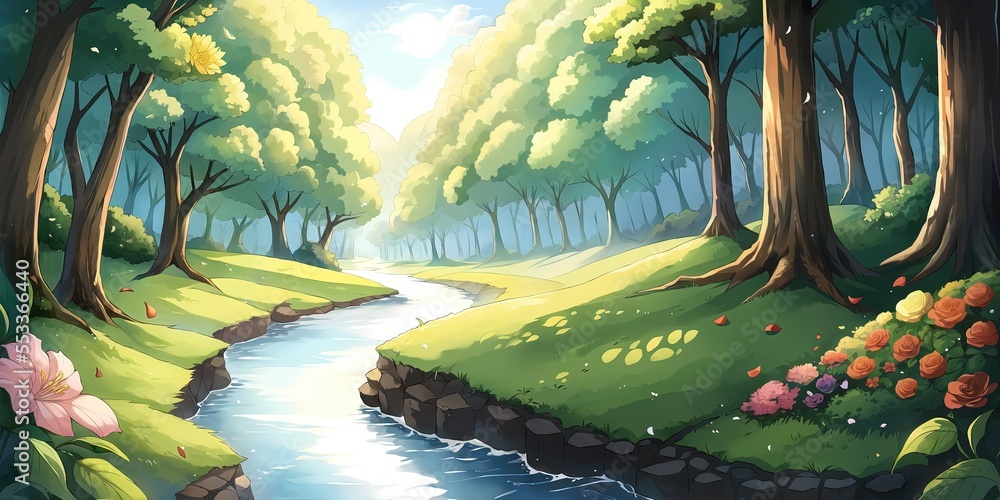 2D Visual Novel: Fantasy Nature Vol. 1 - Stylized Anime Background ...