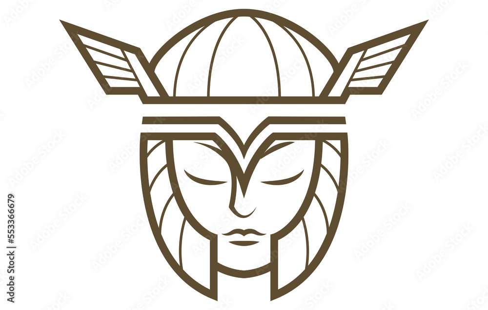 Valkyrie Athena Logo Design Template Stock Illustration | Adobe Stock
