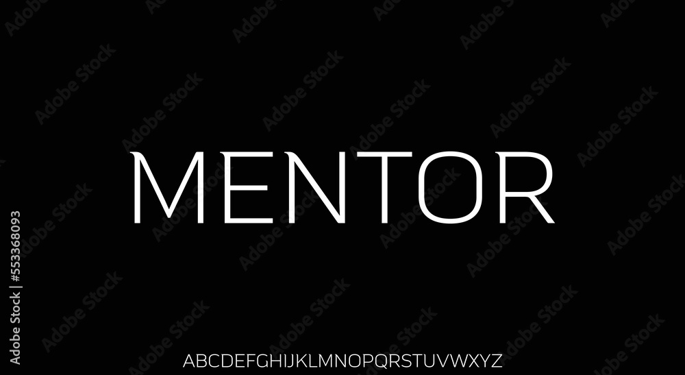MENTOR Abstract modern urban alphabet fonts. Typography sport, simple ...
