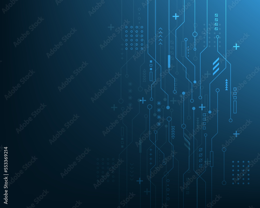 Abstract technology background with circuit line. Hi tech digital and ...