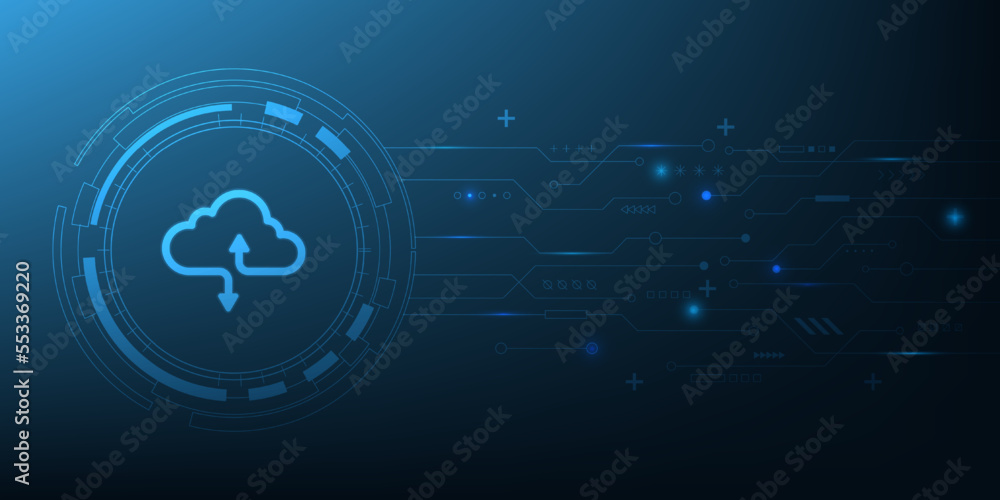 Abstract technology background. Cloud computing technology concept. Hi-tech cloud connection ...