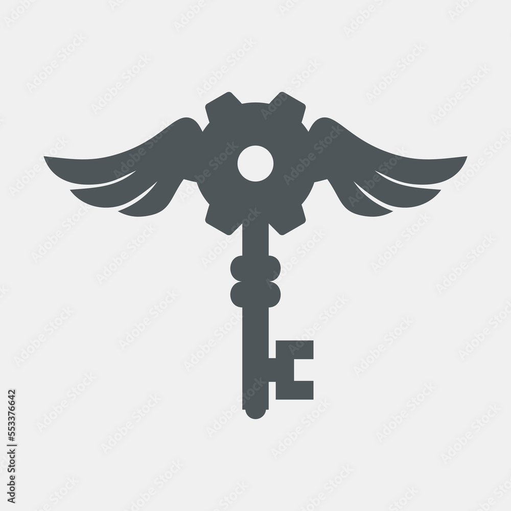 Steampunk mechanical wing quality vector illustration cut Stock Vector | Adobe Stock