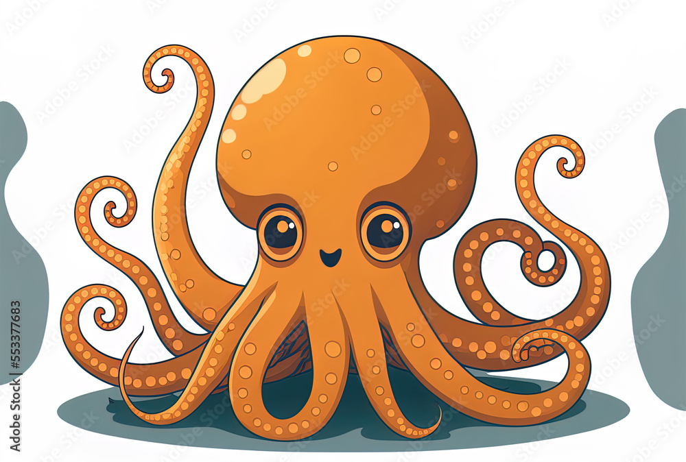 Cartoon octopus image for a symbol. animal nature symbol design, in a ...