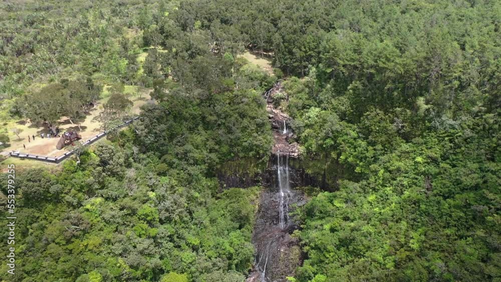 Alexandra Falls Mauritius - aerial view of remote area in the Black ...