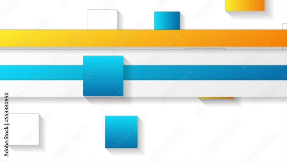 Tech geometric background with stripes and squares. Seamless looping ...