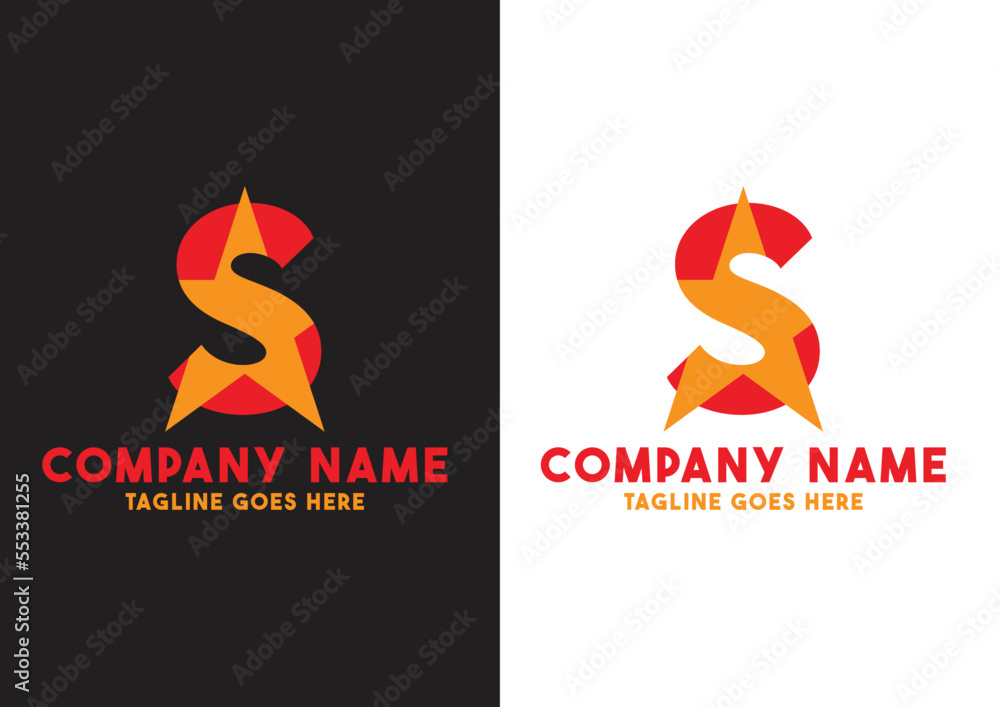 Letter S and star logo design vector template, S letter logo Stock ...