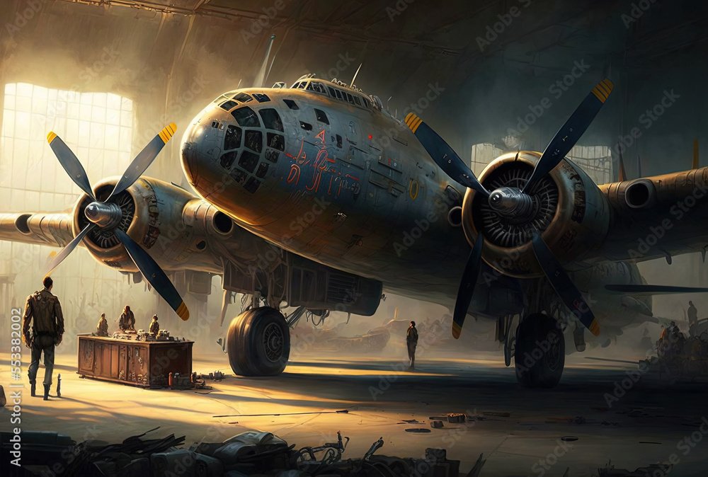 Poster An airbase's b 17 aircraft from World War II's interior – Wall ...