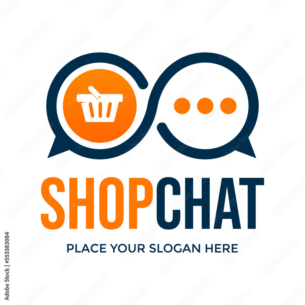 Shopping chat vector logo template Stock Vector | Adobe Stock