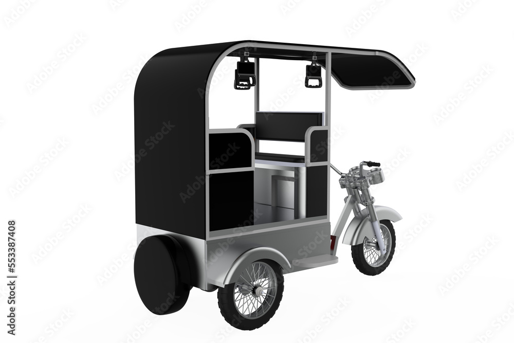 E-rickshaw isolated on white background. 3d illustration Stock ...