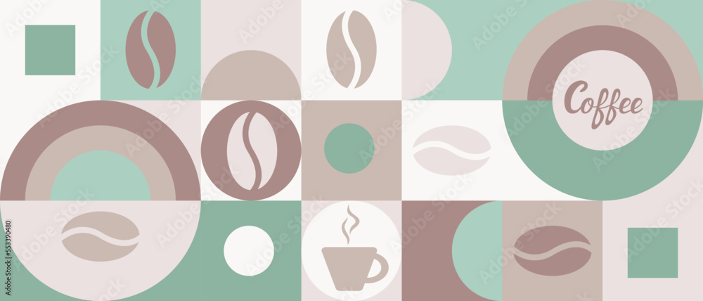 Coffee background for textiles and wallpapers with geometric shapes ...