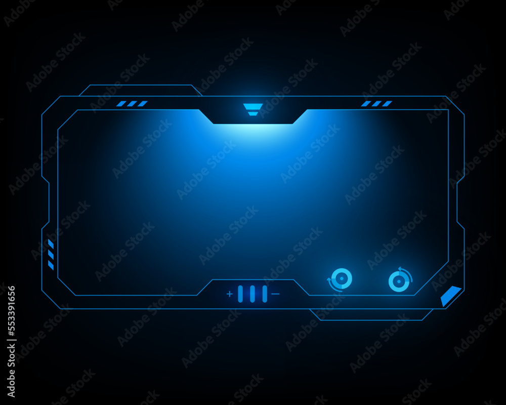 hologram frame template game background screen science Stock Vector ...