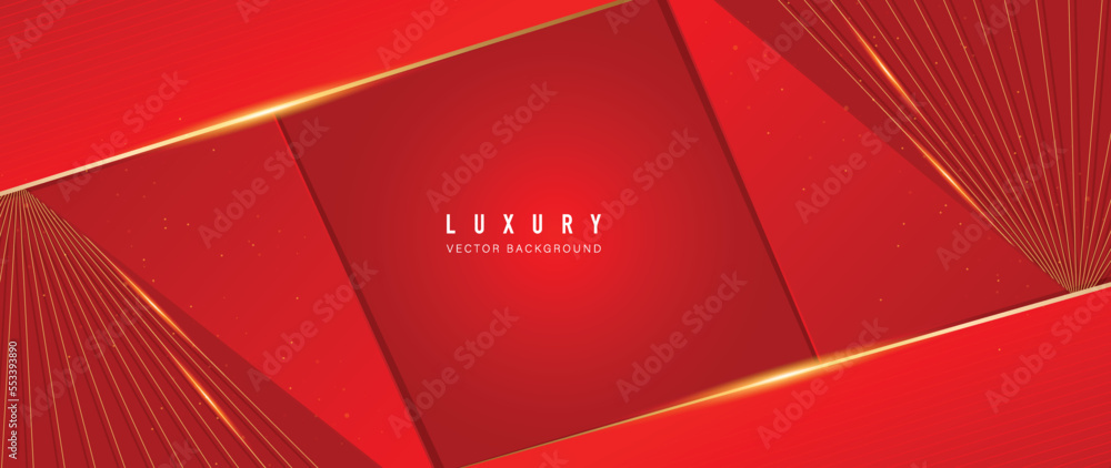Luxury red background vector. Abstract red and golden lines background ...