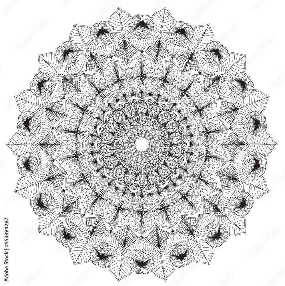 mandala art pattern simple basic line art for mandala coloring pages ...