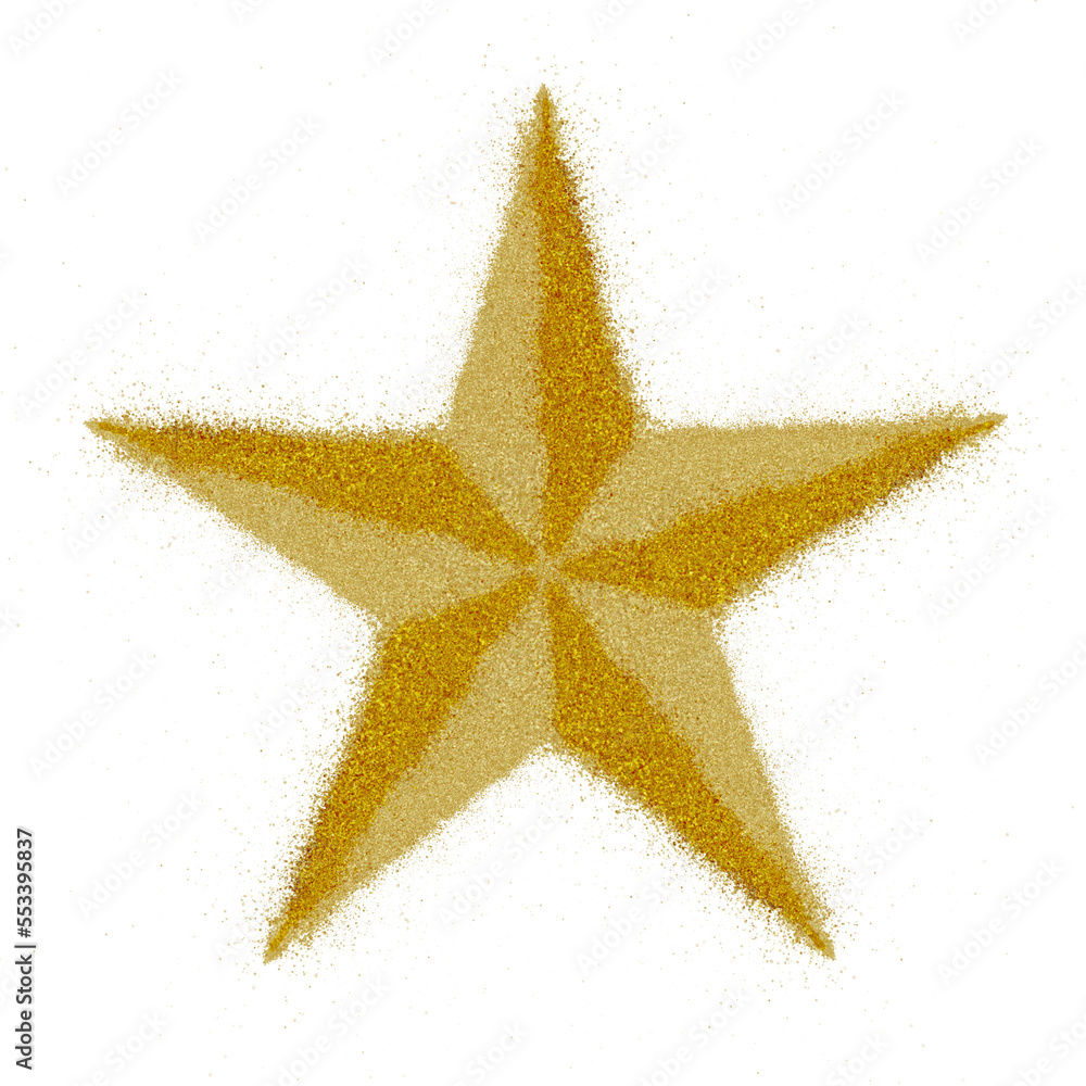 sparkling star shape gold grain illustration, no background, good on ...