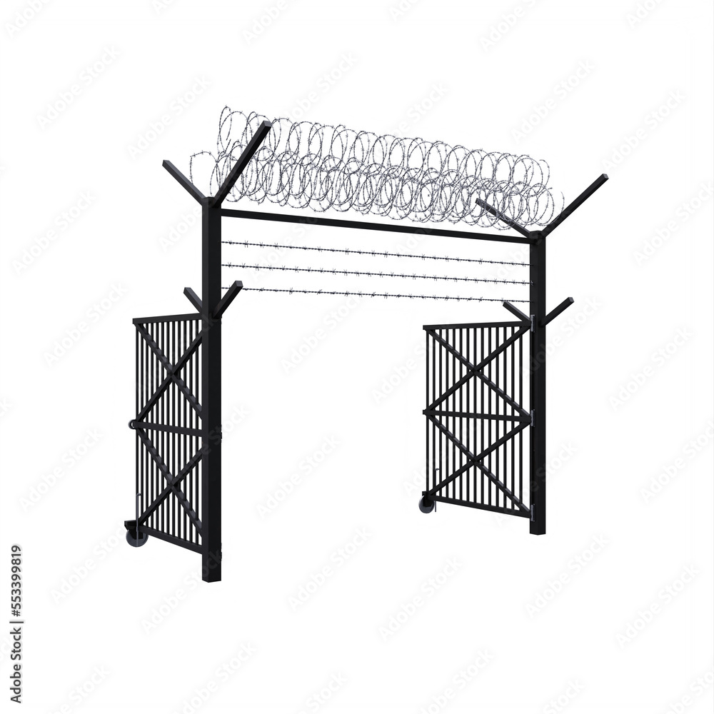 Military gate Stock Illustration | Adobe Stock