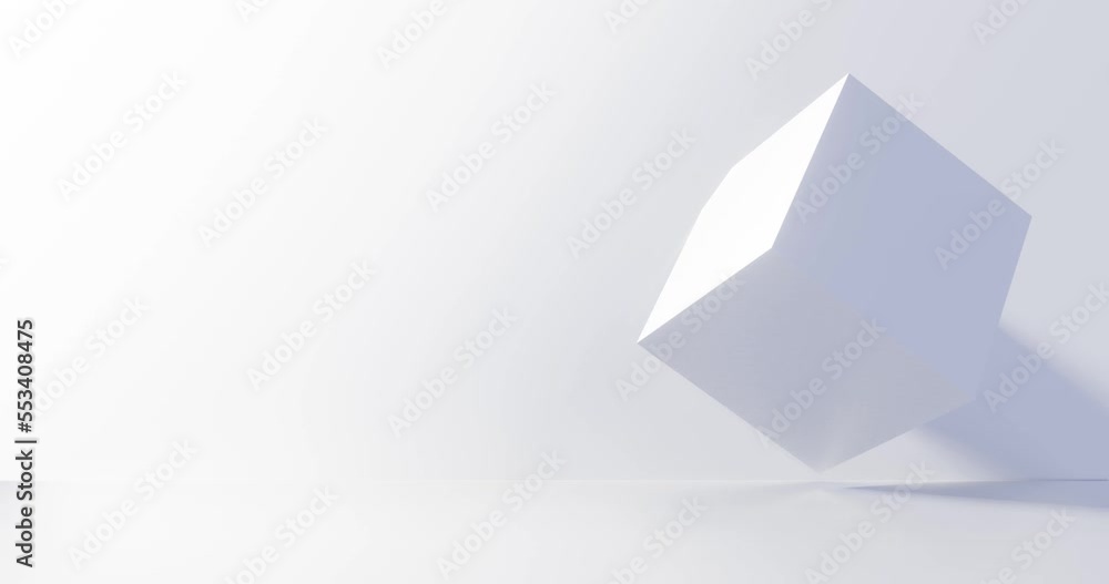 Technology background white cube rotation on space 3d animation Stock ...