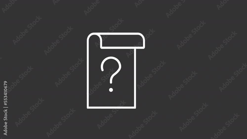 Animated vague sheet white line icon. Misleading financial statement ...