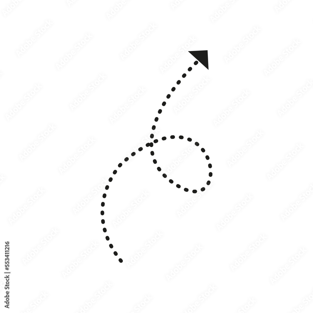 Dashed Arrow Illustdirection, arrows, curved, dots, pointers, vector ...