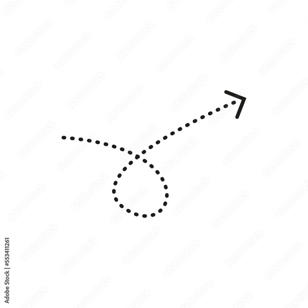 Dashed Arrow Illustdirection, arrows, curved, dots, pointers, vector ...