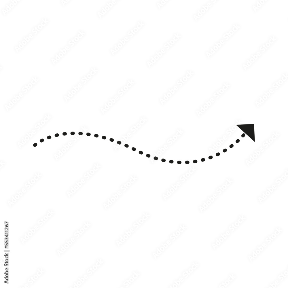 Dashed Arrow Illustdirection, arrows, curved, dots, pointers, vector ...