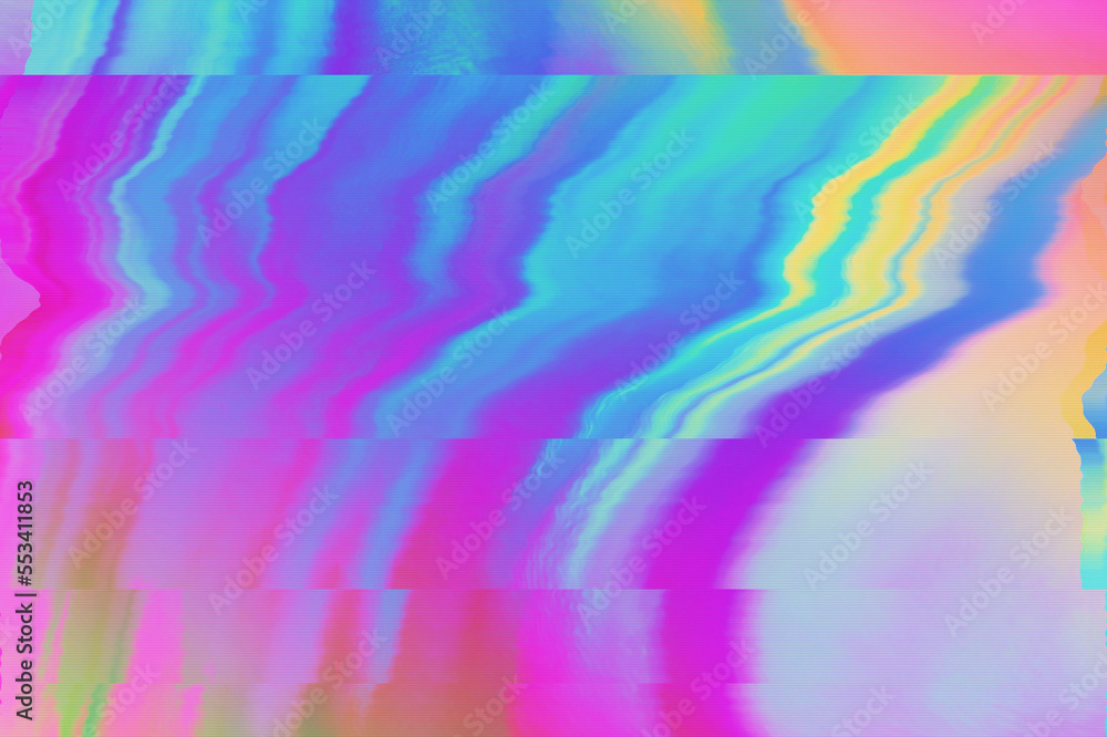 Abstract purple pink green pastel rainbow wavy background interlaced ...