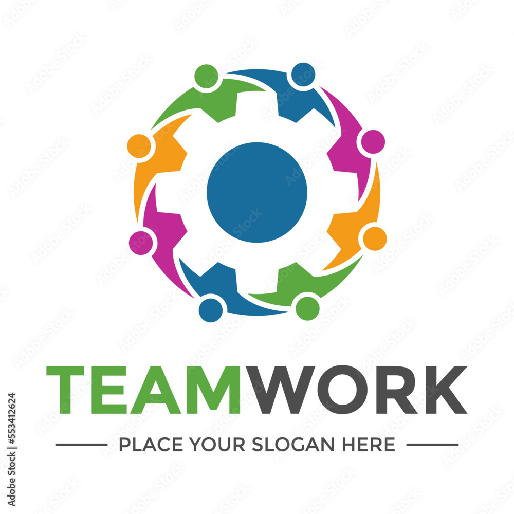 Team work vector logo template Stock Vector | Adobe Stock