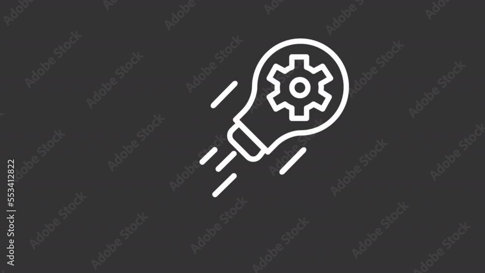 Animated idea white line icon. Improvement, increasing. Business ...