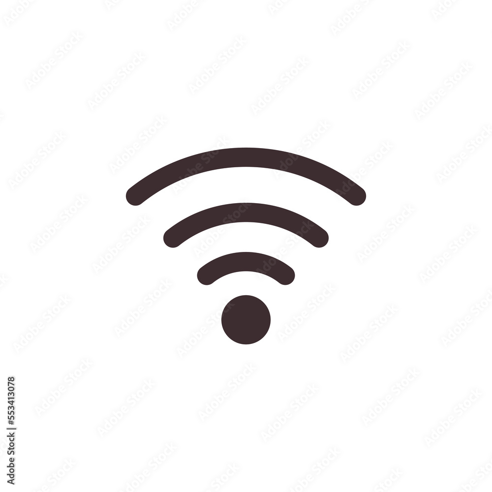 Wifi icon. Good wi-fi signal transmission symbol with line waves ...