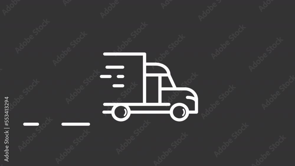 Animated vehicle white line icon set. Commuting. Public and personal ...