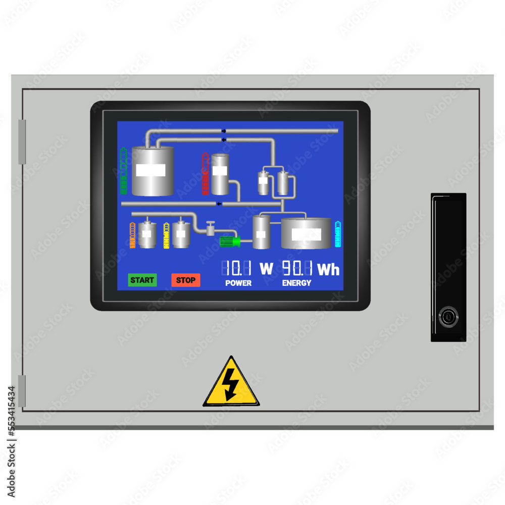 Vetor de Control Panel. Production control panel and control of ...