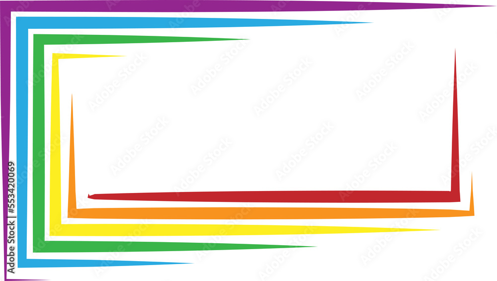 LGBT rainbow frame in rectangle shape. PNG transparent. Stock ...