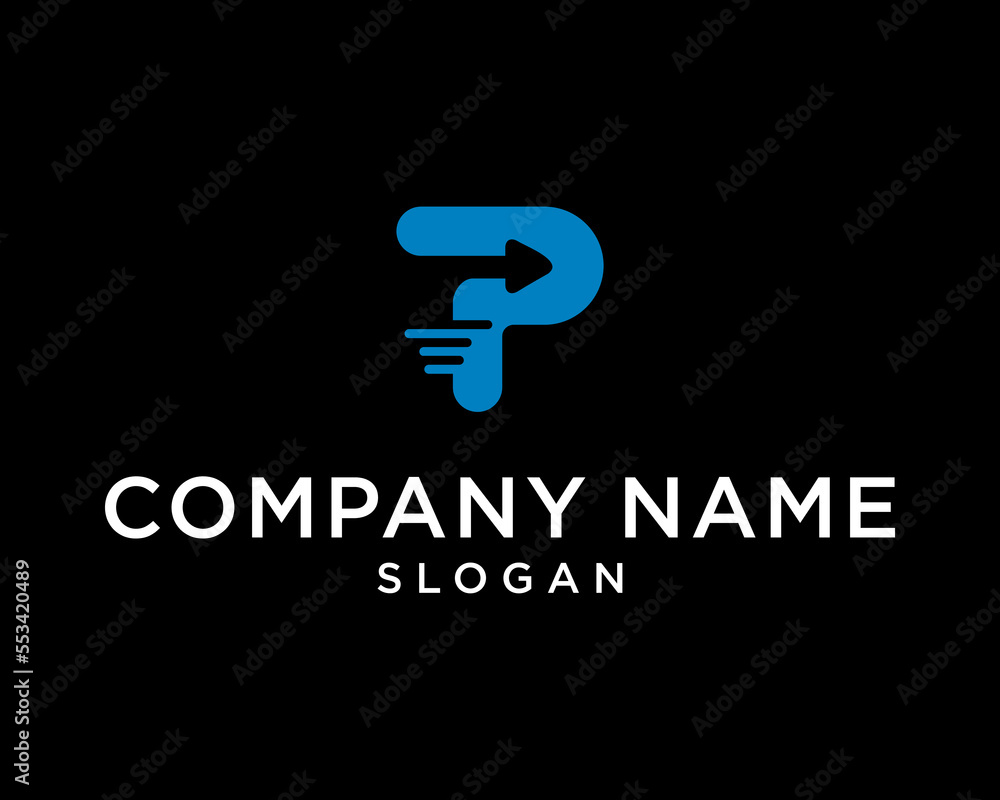 blue company logo MODERN LOGO INITIAL P Stock Vector | Adobe Stock