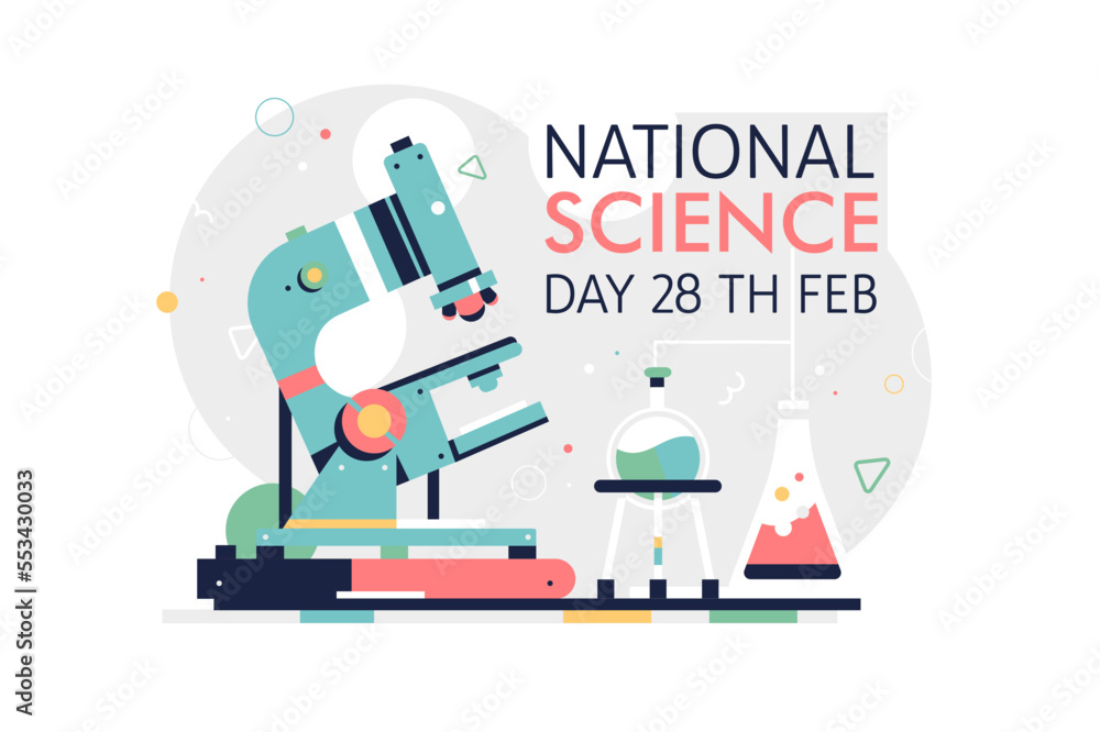 National science day vector flat illustration. National Science Day ...