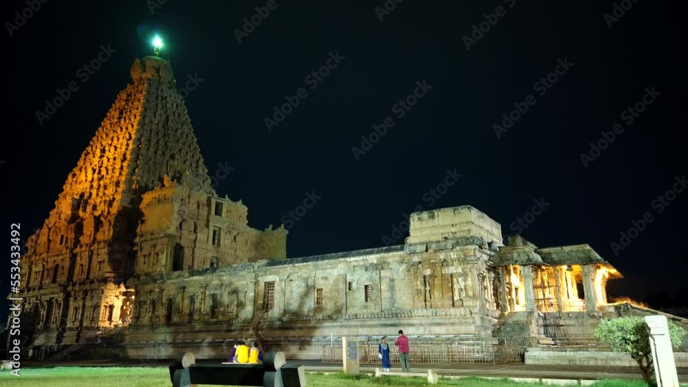 Thanjavur, India - December 09th 2022. Night View Time Lapse of ...