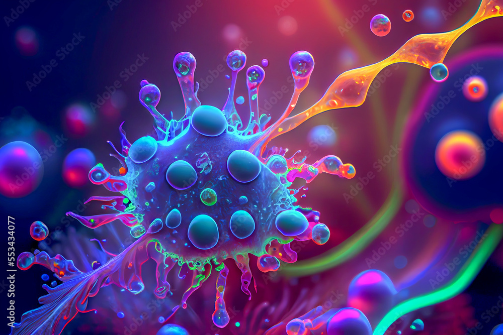 Beautiful microworld, microbes of different shapes, generative ai ...
