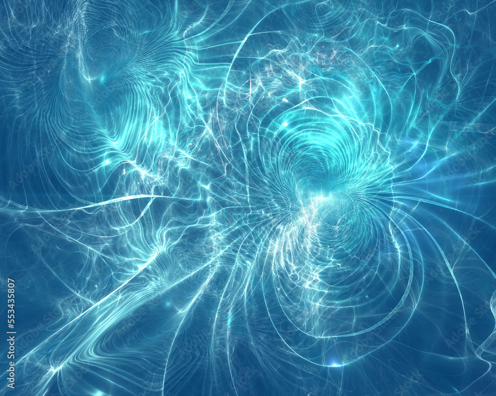 Abstract fractal art background, suggestive of light refraction and ...