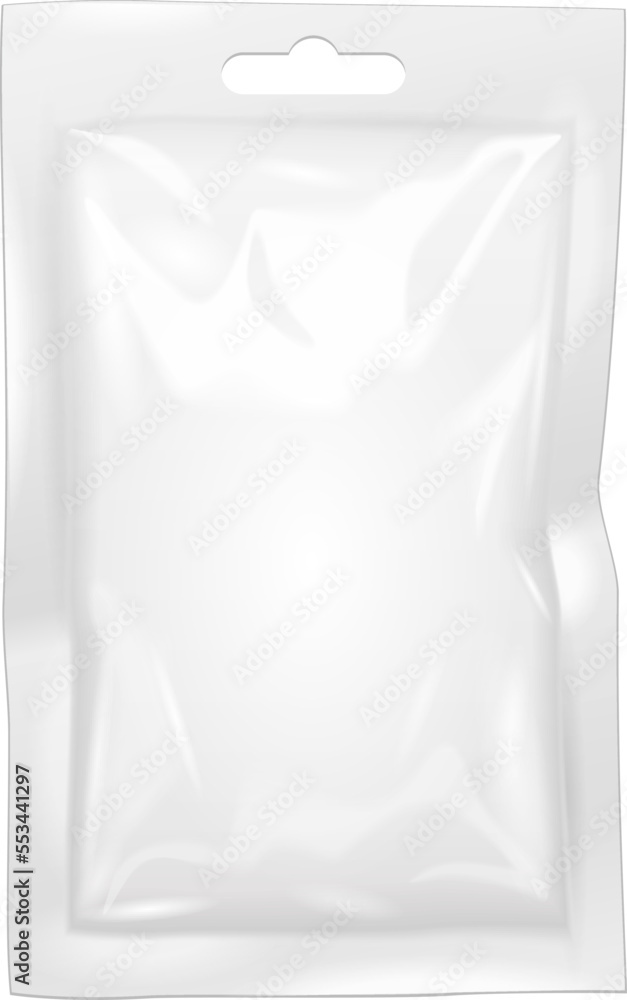 Vektorová grafika „Mockup Blank Filled Retort Foil Flexible Pouch Bag ...